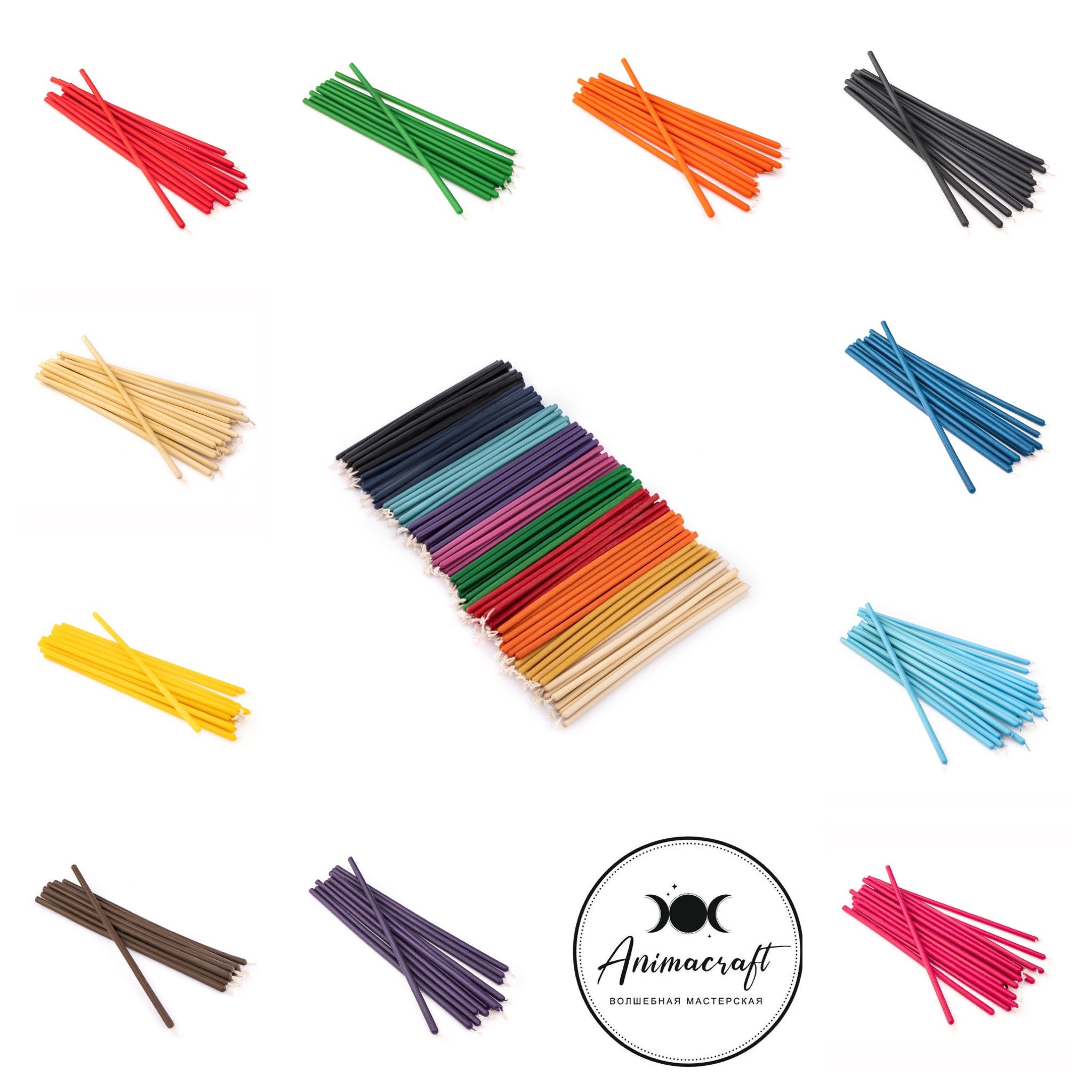 Set of 10-100 Pc. Pink Thin Taper 18x05 Cm Pure Honey Beeswax - Etsy