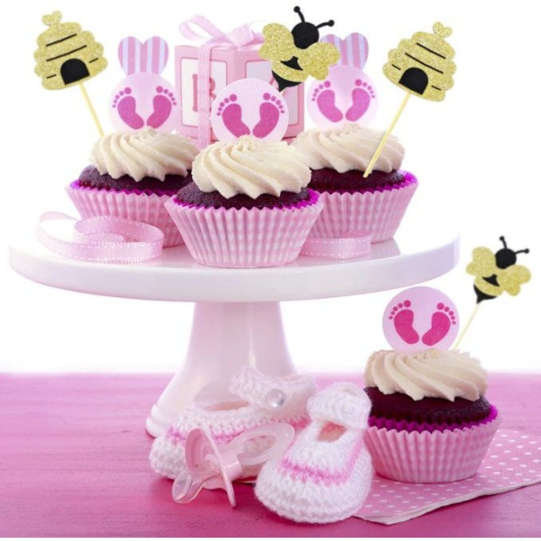 Bee Toothpicks: Glitter Bee Cupcake Toppers for Celebrations - Etsy