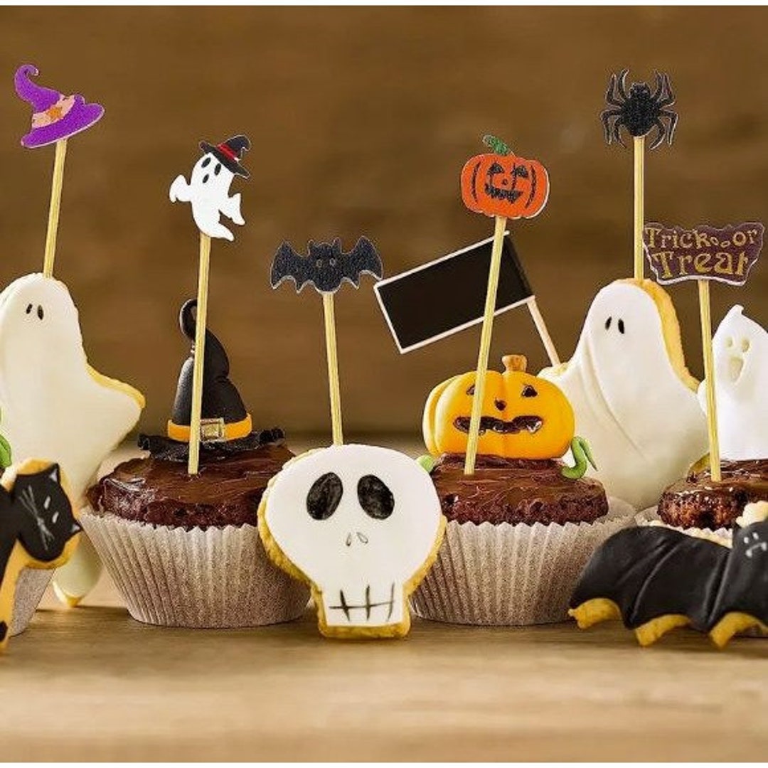 Spooky Halloween Toothpick Set: Pumpkin, Spider, Ghost Picks - Etsy
