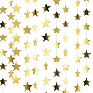 Sparkling Star Banner Decoration, Bright Golden Stars Hanging Banners ...