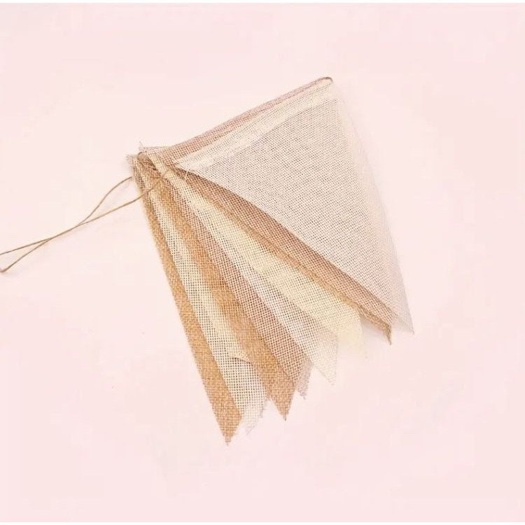 Rustic Jute Burlap Lace Triangle Flag Wedding and Party - Etsy