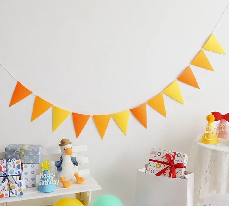 Orange Triangle Pennant Flags Bunting Banner Hanging - Etsy