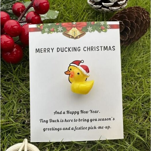 Merry Ducking Christmas: Pocket Duck Hug & Cheerful Cards - Etsy