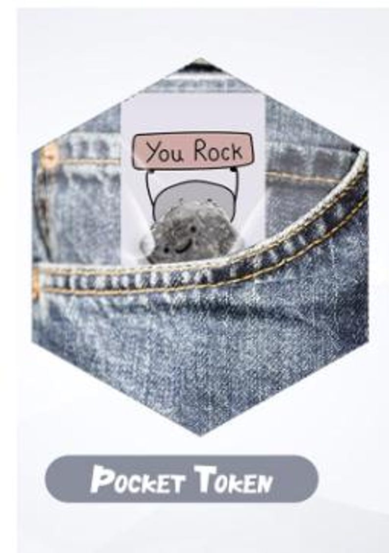 You Rock Pocket Hug - Resin Smile Stone With Motivational Card for Team ...