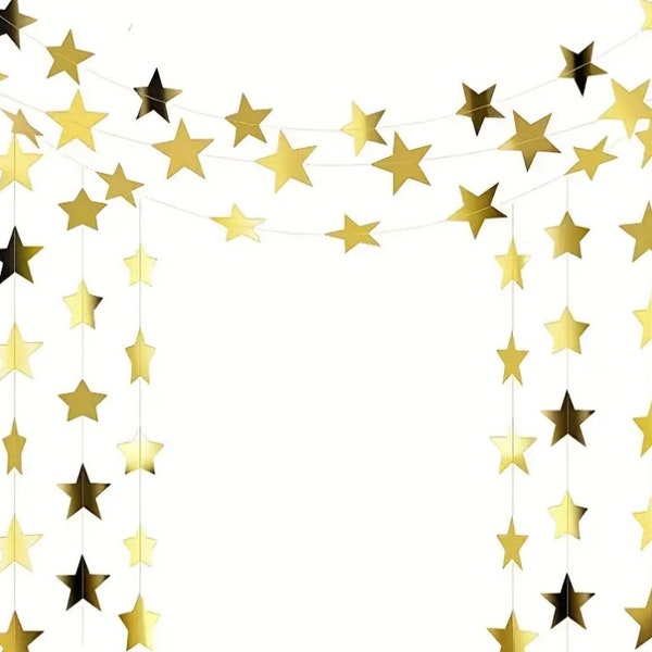 Gold Star Garland - Etsy