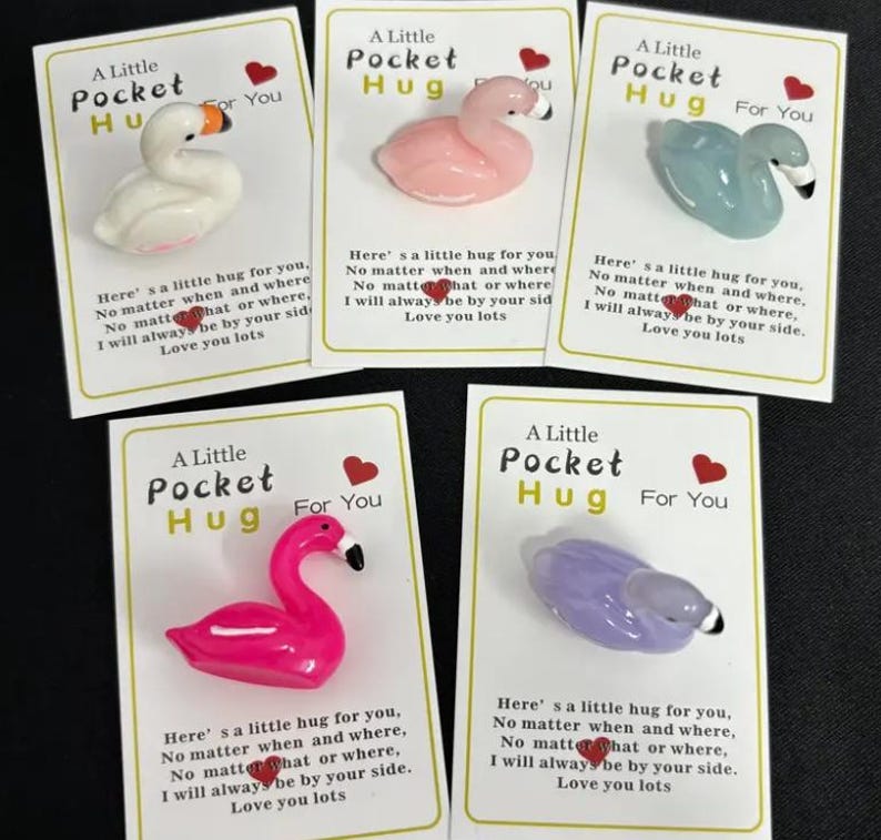 Flamingo Pocket Hug Gifts | Motivational Message Cards for Birthdays ...