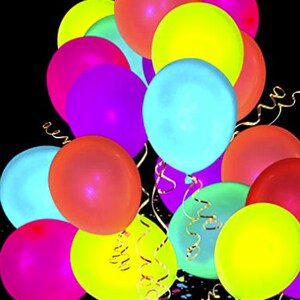Colored UV Neon Balloons, Glow Balloons, Neon Party Decorations, Glow ...