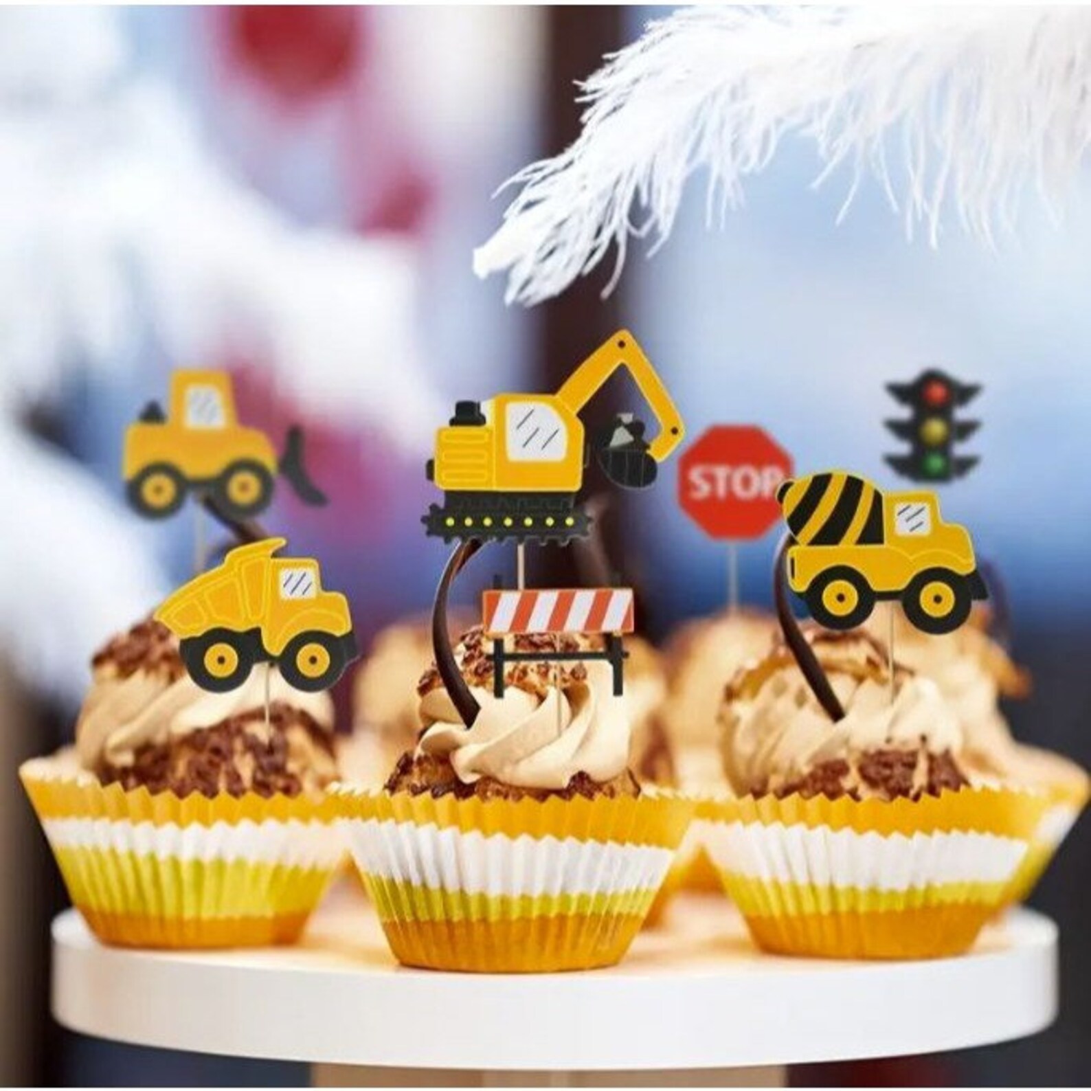 Construction-themed Party Engineering Car Cake Decorations - Perfect ...