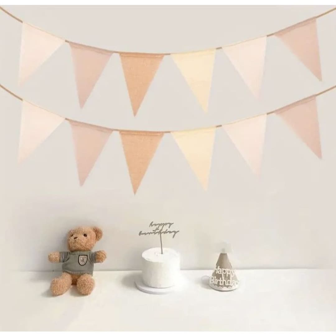 Rustic Jute Burlap Lace Triangle Flag- Wedding and Party Decoration ...