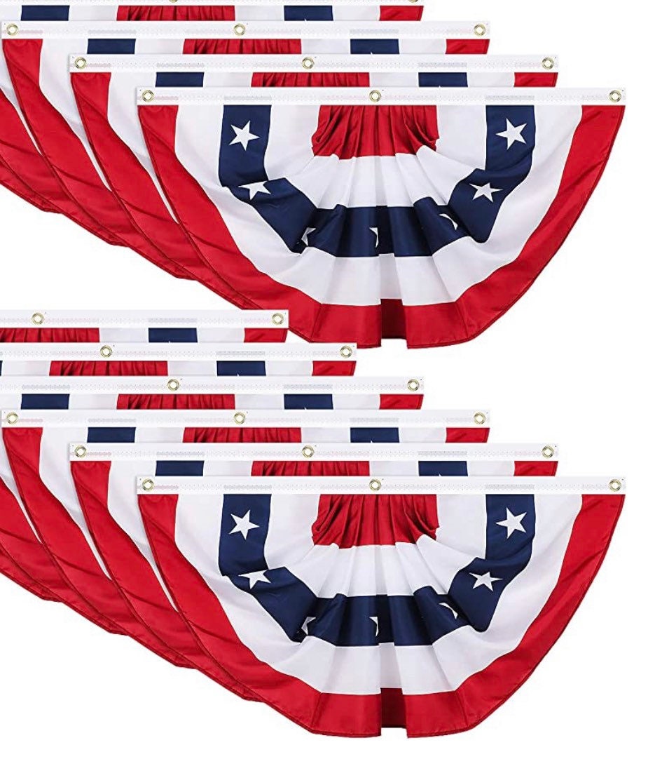 USA Patriotic Pleated Fan Flag 1.5' X 3'. Labor Day & - Etsy