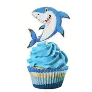 Shark Series Cupcake Toppers, Under the Sea Theme Party Cake Decor ...