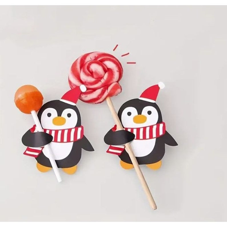 Penguin Lollipop Card Inserts: Unique & Cute Decor - Etsy