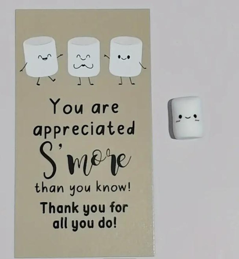 Cute Realistic Resin Marshmallow S'mores With Thank You Card - Positive ...