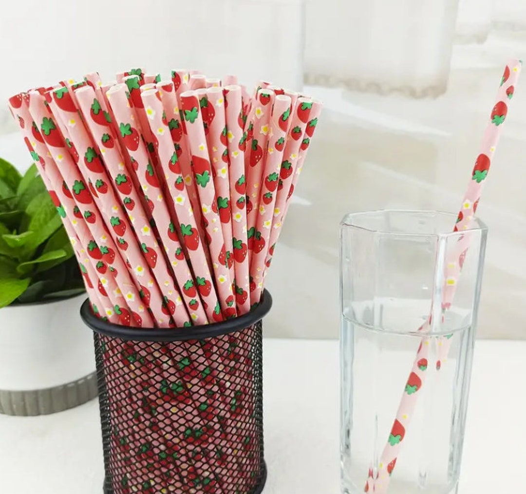 Our Strawberry Designed Paper Straws That Are Great for Summer BBQ ...