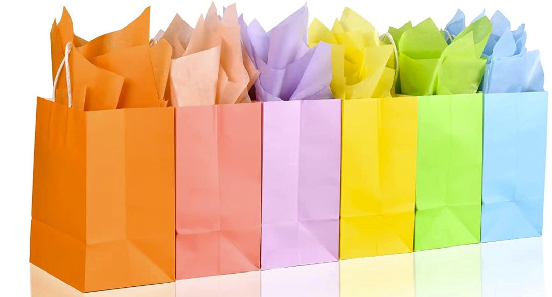 Colored Gift Bags With Handle-mixed Colors Treat Bags-favor Bags ...