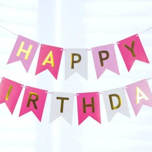 Green Happy Birthday Pennant Flags, Bunting Banner Hanging Decoration ...