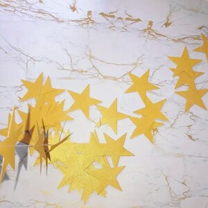 Sparkling Star Banner Decoration, Bright Golden Stars Hanging Banners ...