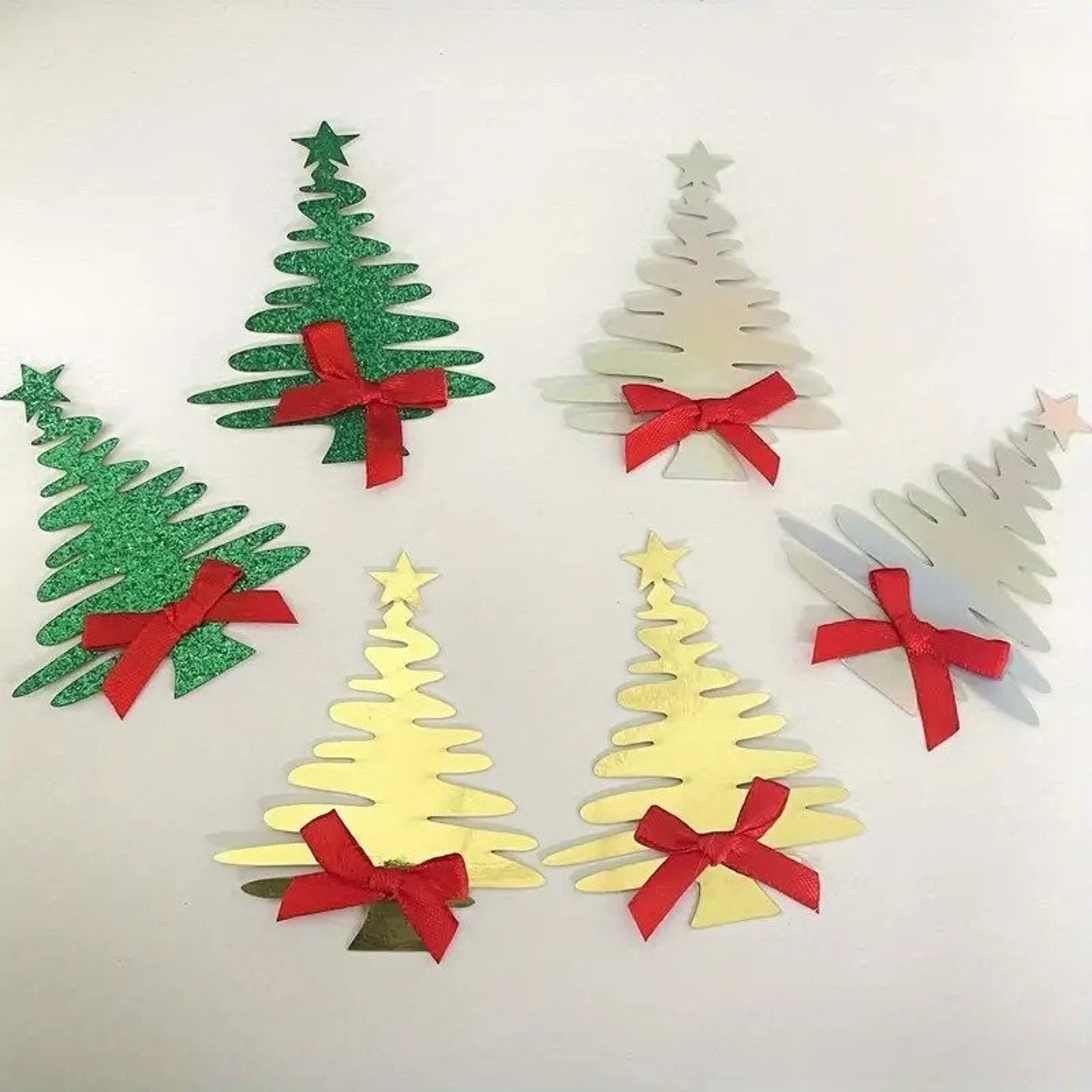 Christmas Tree Delights: 6pcs Cake Decorations for the Holidays" - Etsy
