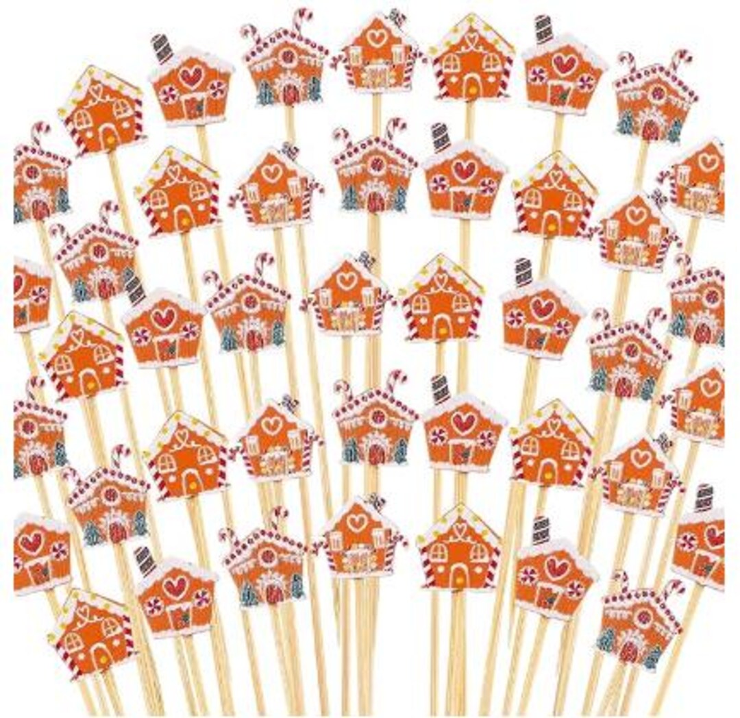 Ginger Bread House Cocktail Picks - Santa, Snowflake, Snowman ...