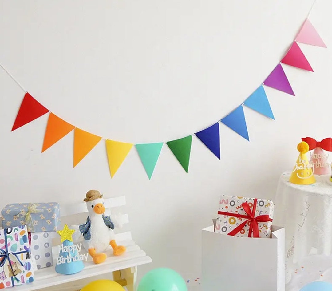 Colorful Triangle Pennant Flags, Bunting Banner Hanging Decoration ...