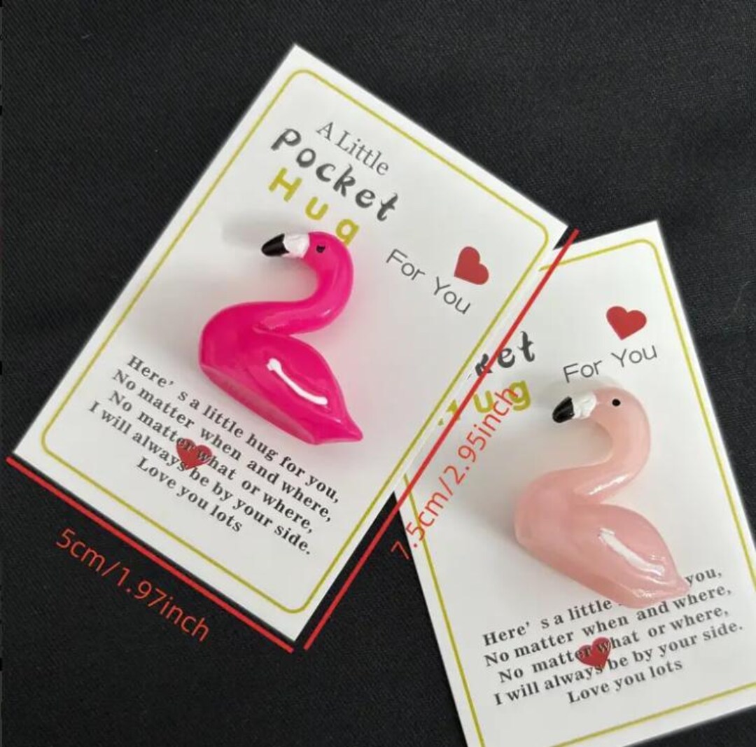Flamingo Pocket Hug Gifts | Motivational Message Cards for Birthdays ...