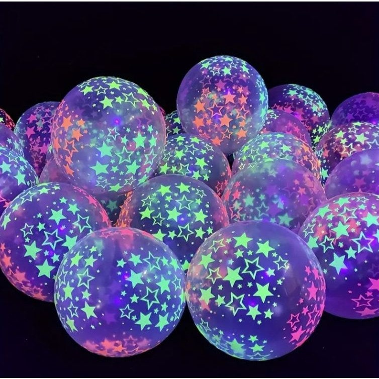 Transparent Fluorescent Star Balloons Glow Balloons Night - Etsy