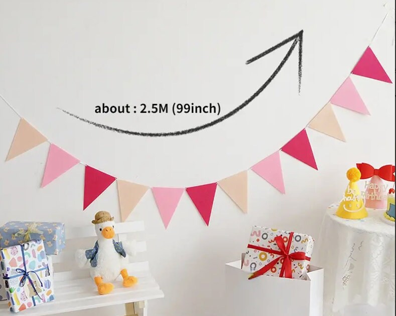 Colorful Triangle Pennant Flags, Bunting Banner Hanging Decoration ...