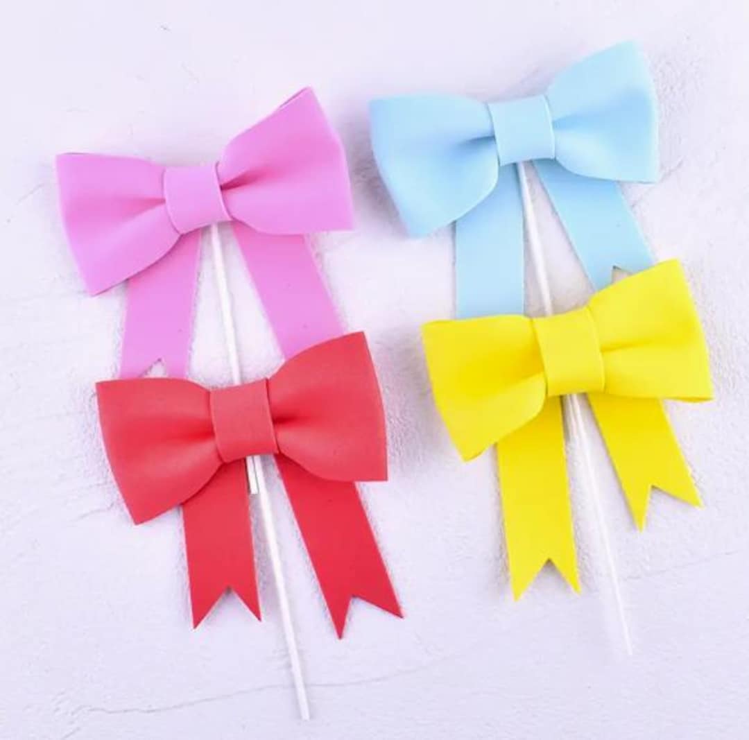 Bow Tie Cake Topper - Elegant Bow Cake Decoration for Birthday Parties ...