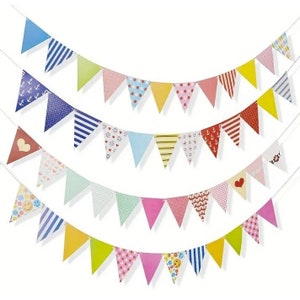 Pennant Birthday Banner: Colorful Children's Party Decor - Etsy