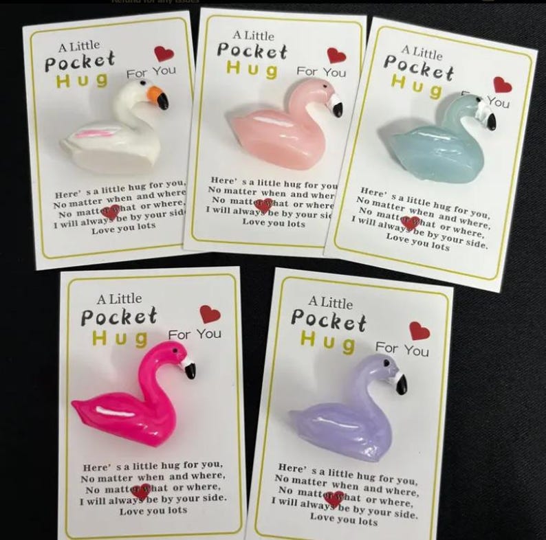 Flamingo Pocket Hug Gifts | Motivational Message Cards for Birthdays ...
