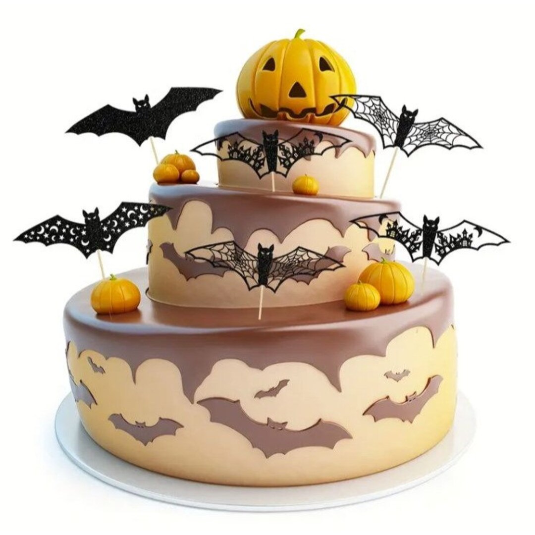 Dimensional Bat Cake Decorations: Spooky Halloween Party Accents - Etsy