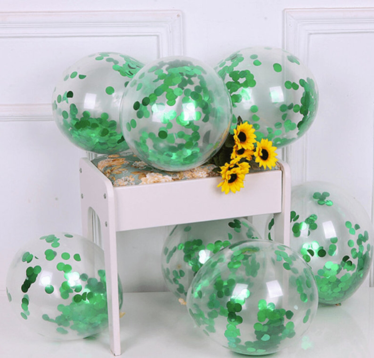 Silver Confetti Sequin Balloons, Party Decoration Balloons for Weddings ...