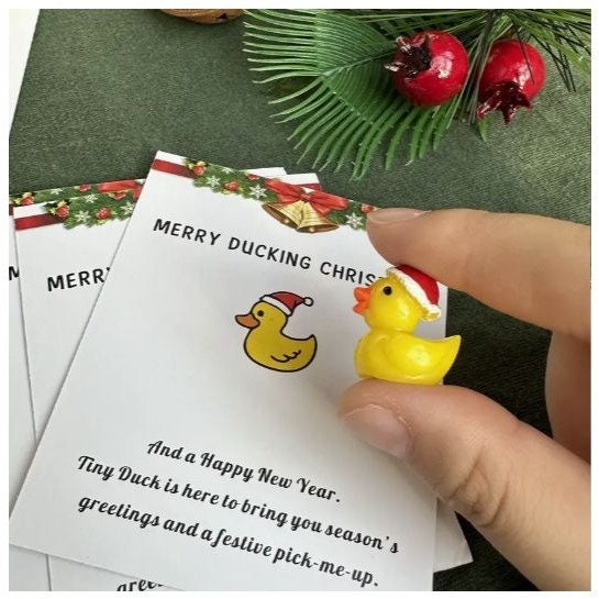 Merry Ducking Christmas: Pocket Duck Hug & Cheerful Cards - Etsy