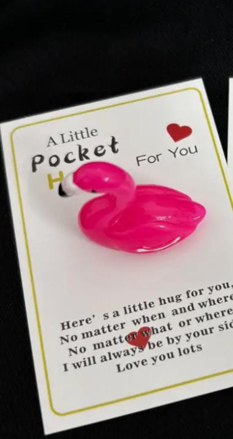 Flamingo Pocket Hug Gifts | Motivational Message Cards for Birthdays ...
