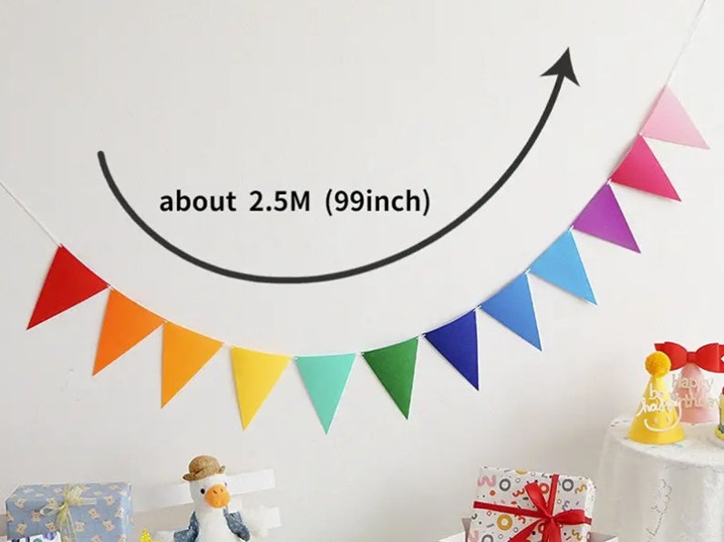 Colorful Triangle Pennant Flags, Bunting Banner Hanging Decoration ...