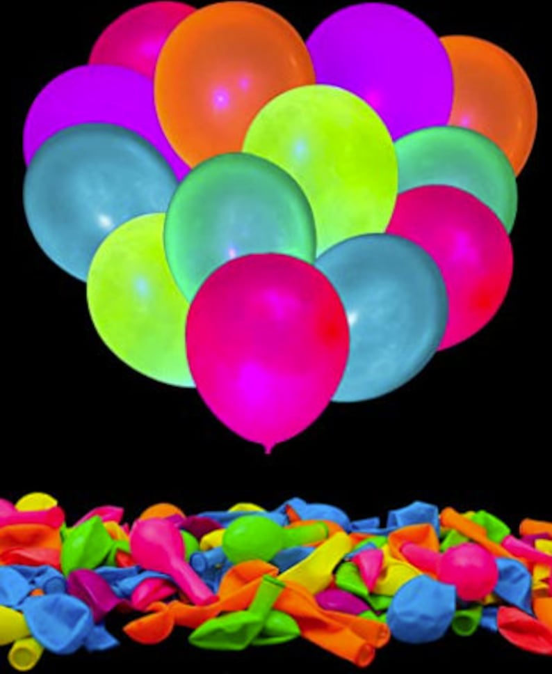 Colored UV Neon Balloons Glow Balloons Neon Party - Etsy