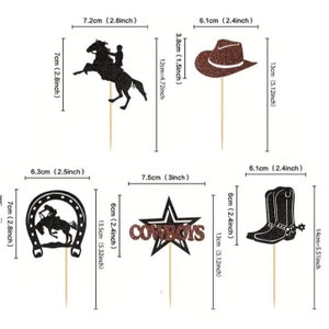Cowboy Cupcake Toppers: Glitter Western Theme Decor - Etsy