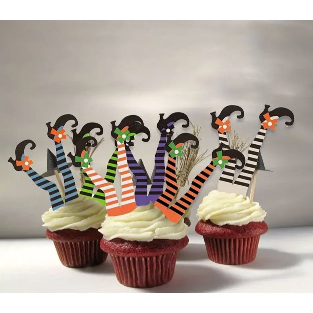 Witch Leg Halloween Picks: Creative Cake & Cupcake Decor - Etsy