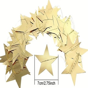 Sparkling Star Banner Decoration, Bright Golden Stars Hanging Banners ...