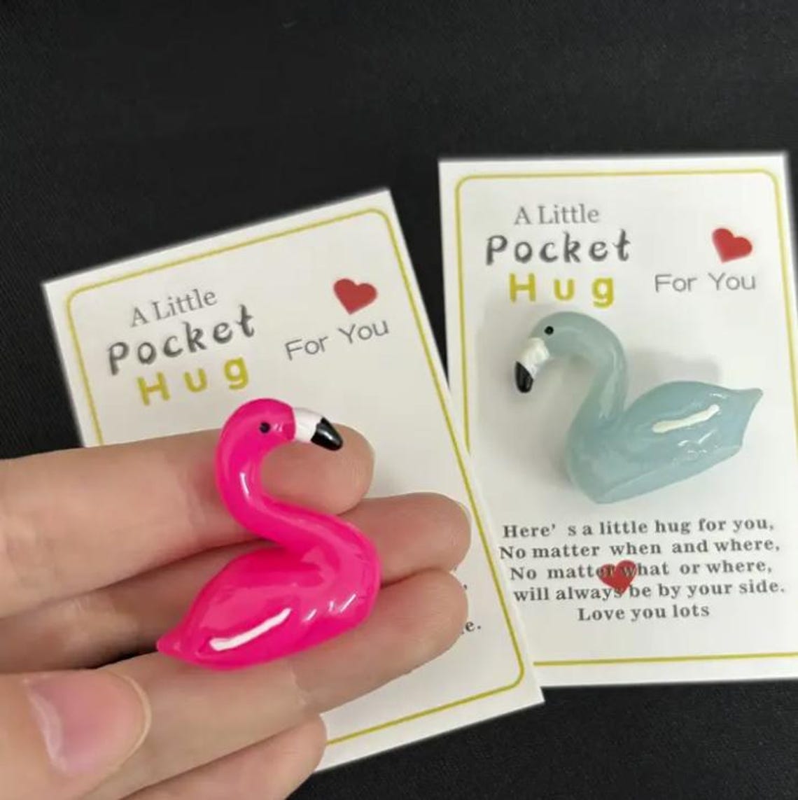 Flamingo Pocket Hug Gifts | Motivational Message Cards for Birthdays ...