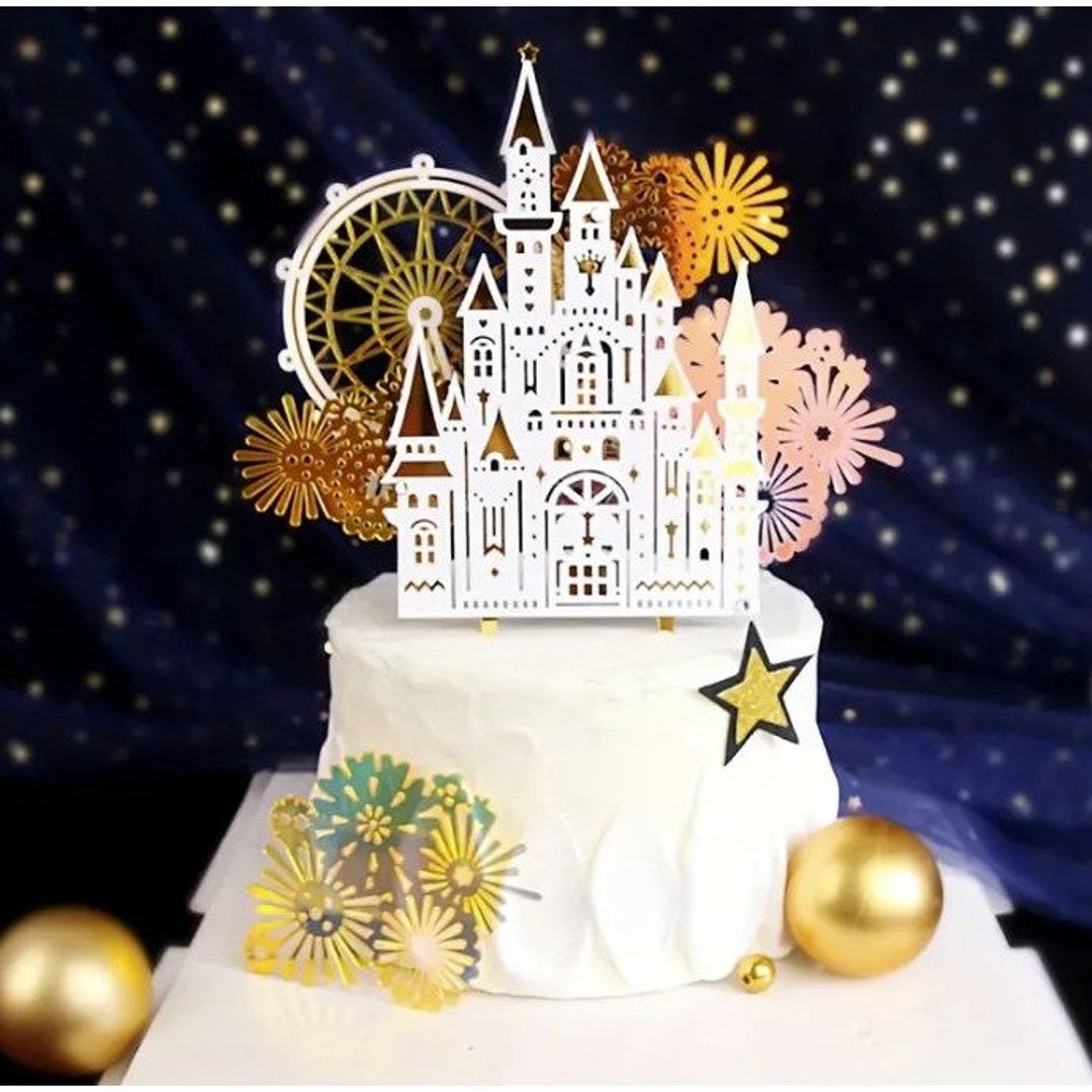 Castle & Ferris Wheel Birthday Cake Toppers Set - Etsy