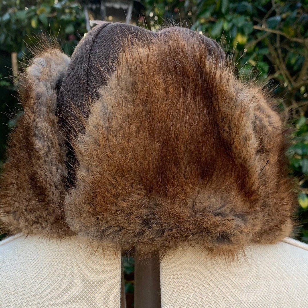 Vintage Canadian Muskrat Fur Mountie Hat - Etsy UK