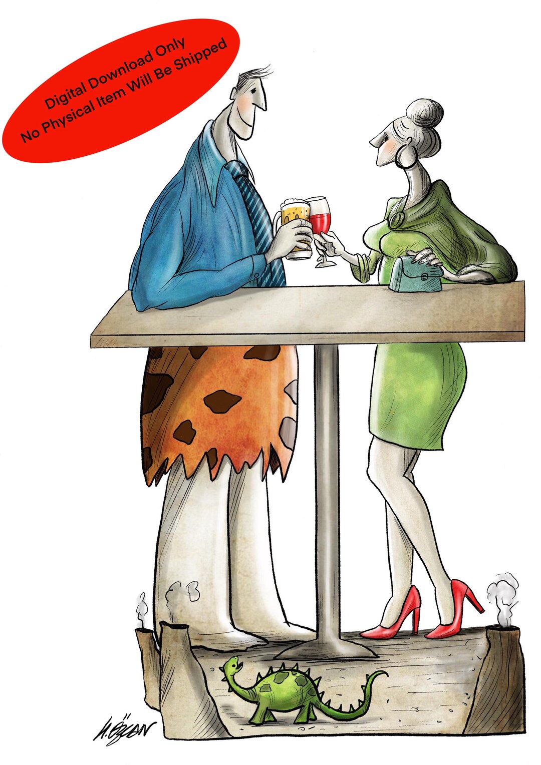 Funny Cartoon Poster – Printable Digital Art – Original by Studiohilal ...