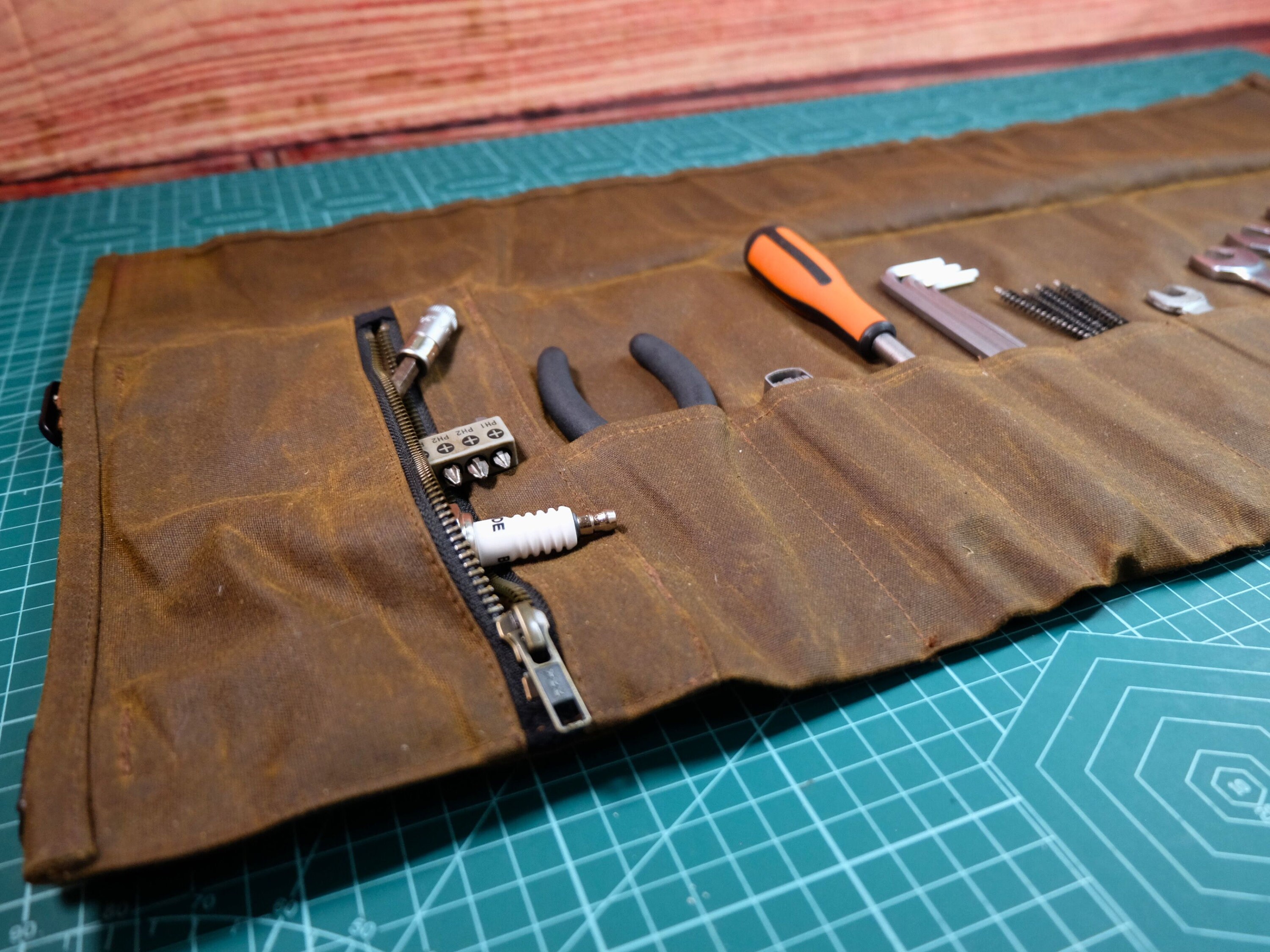 Motorcycle Tool Roll Waxed Canvas Roll up Tool Bag for Your Motorcycle ...