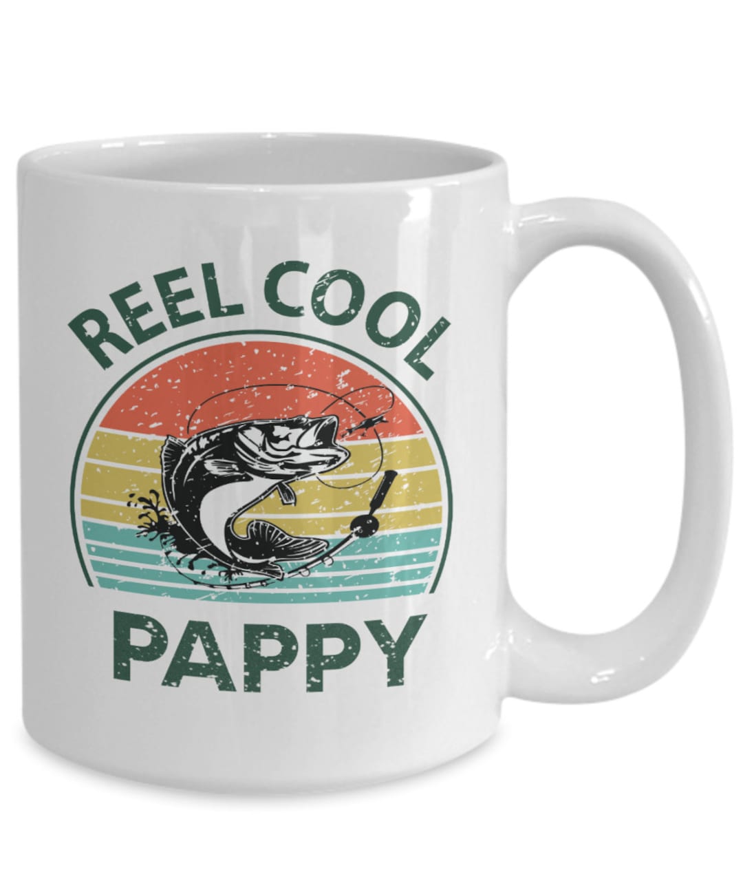 Reel Cool Pappy Mug, Fishing Coffee Cup, Grandpa Fishing Gift From ...