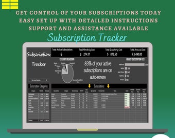 Basic Subscription Tracker Spreadsheet - Etsy