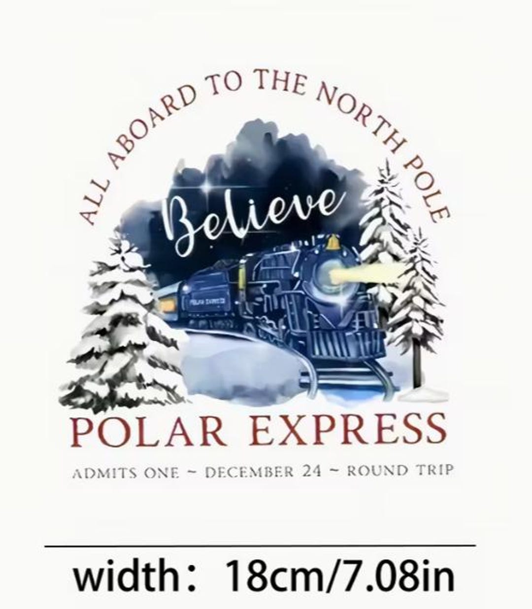 Blue Polar Express Heat Transfer - Etsy