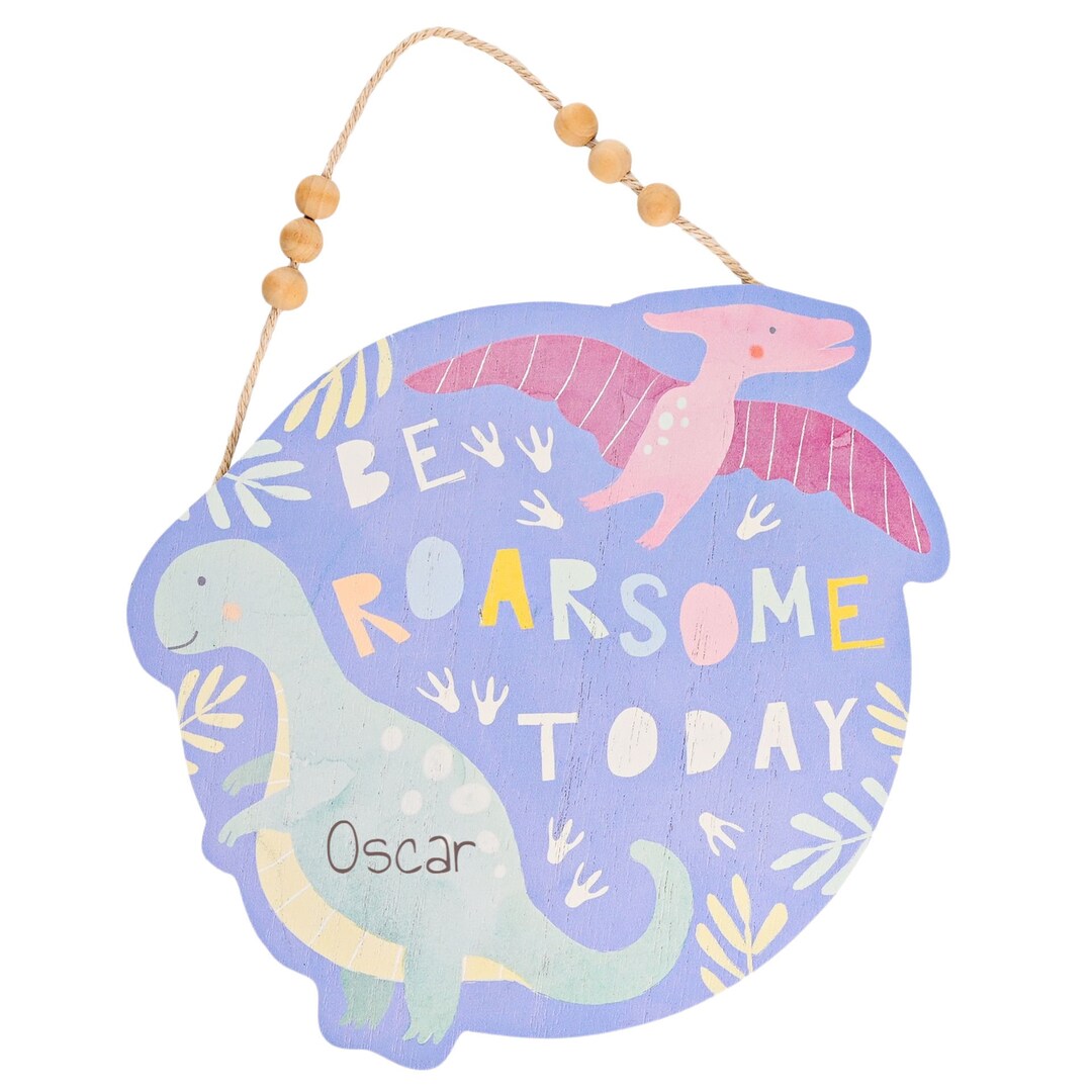 Personalised Dinosaur Plaque - Door Sign - Birthday Gift - New Baby ...