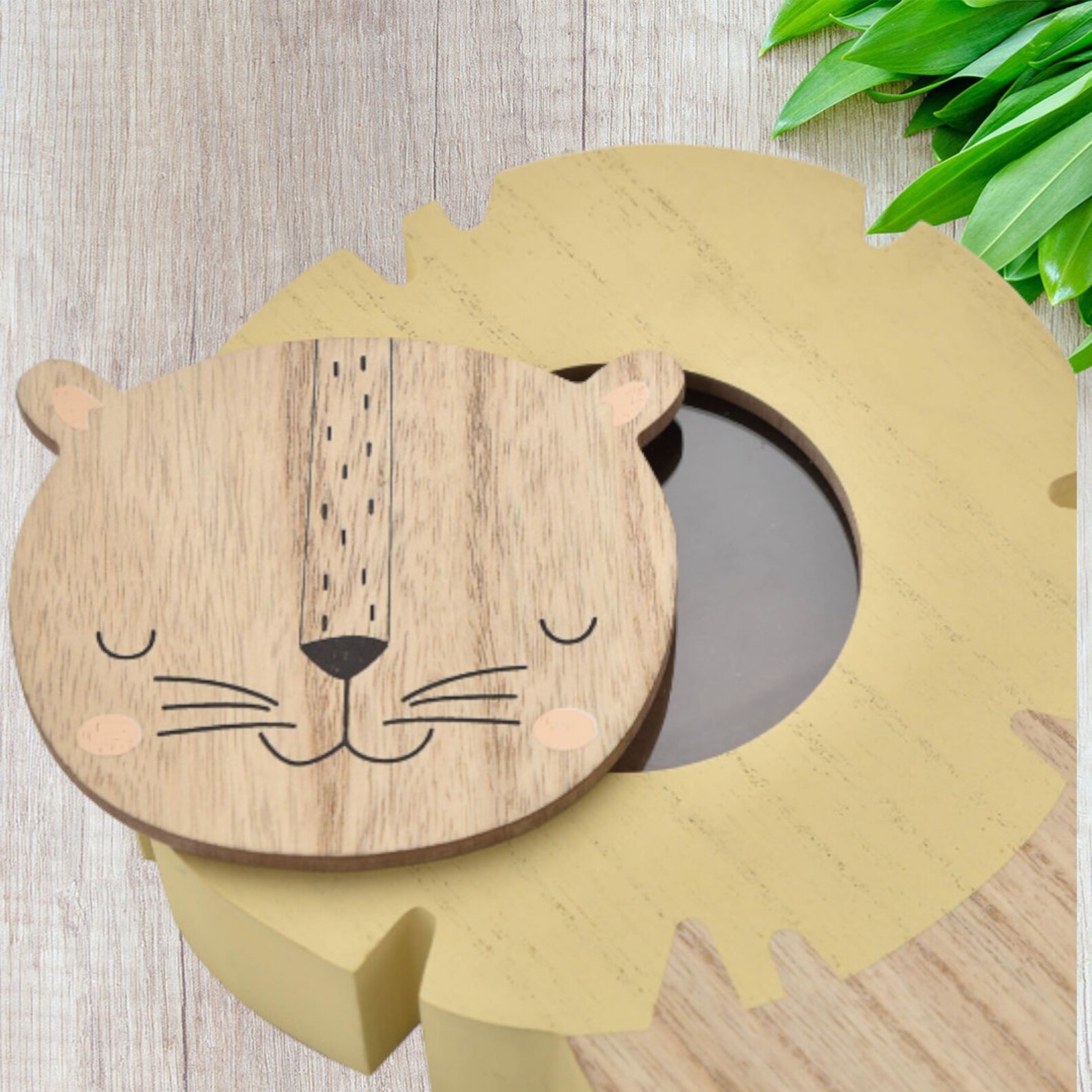 Personalised Childs Wooden Lion Money Box - Birthday Present - Childs ...