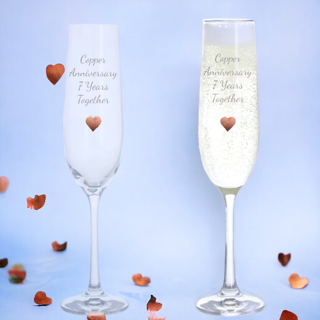 Dartington Copper Anniversary 7 Years Together, Real Copper Heart ...